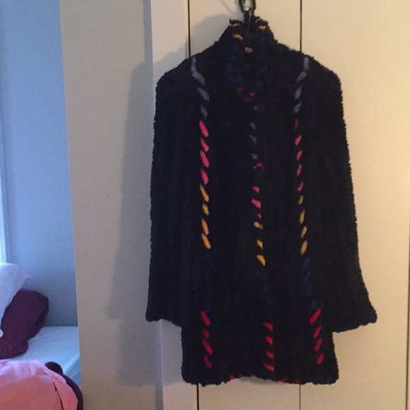 Zuki | Jackets & Coats | Black Shirred Knitted Beaver Coat | Poshmark